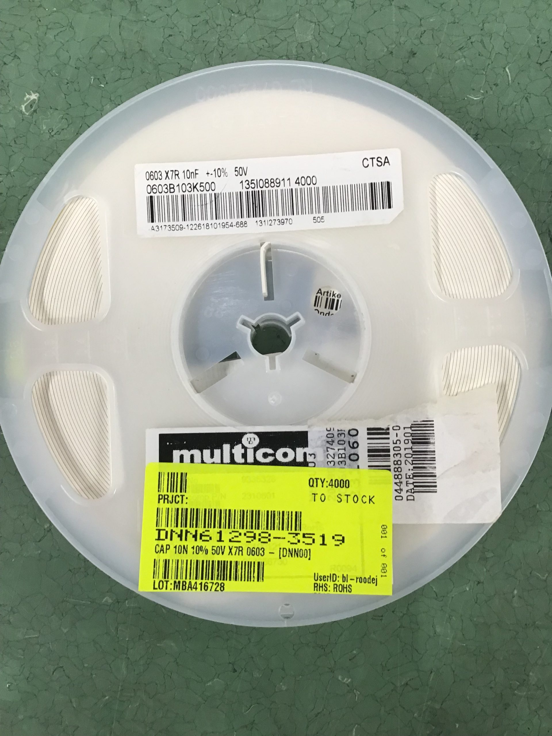 MC0603B103K500CT | Tomark Electronics Ltd